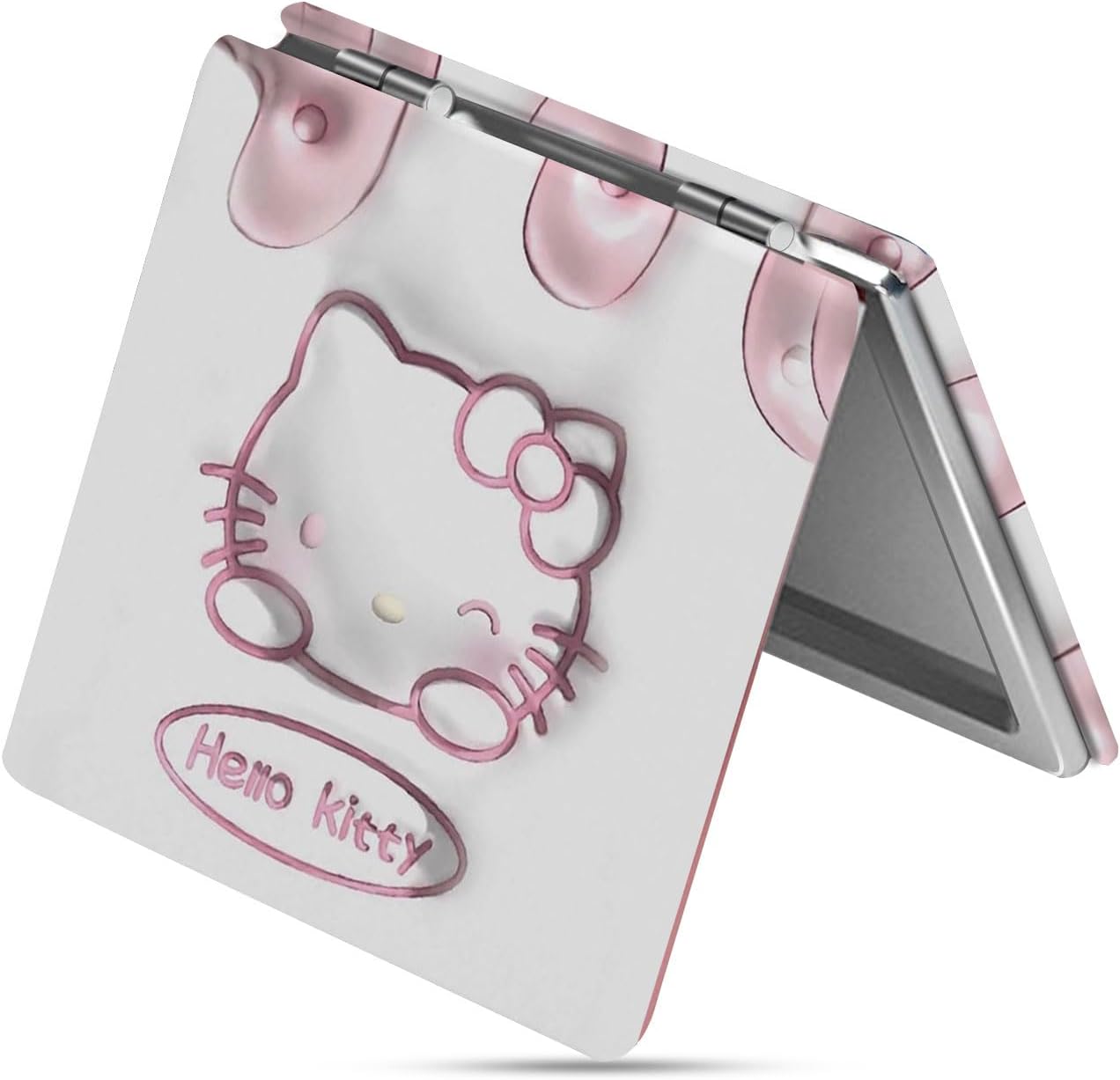 Amazon.com: Cute Kitty Mini Compact Mirror, Kawaii PU Leather Travel ...