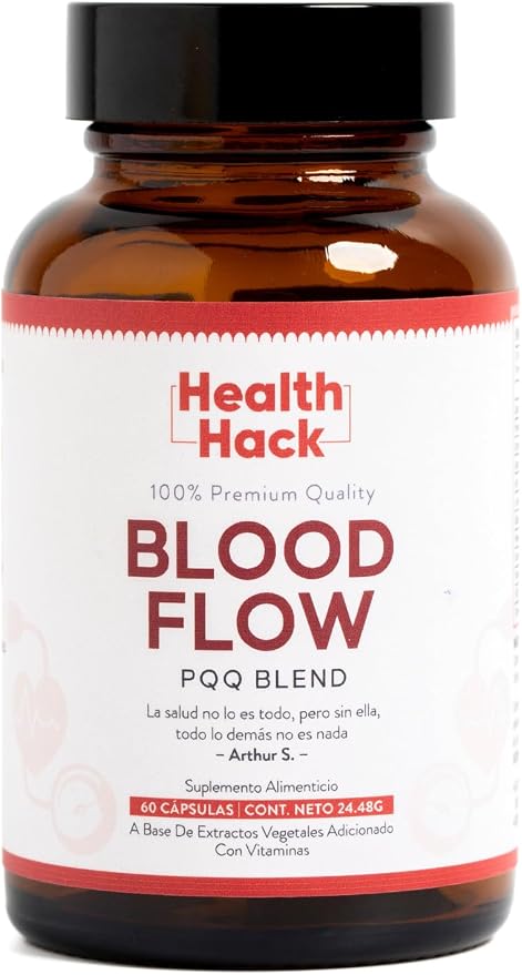 Health Hack Blood Flow con PQQ y Coq10 | Suplemento Circulación ...