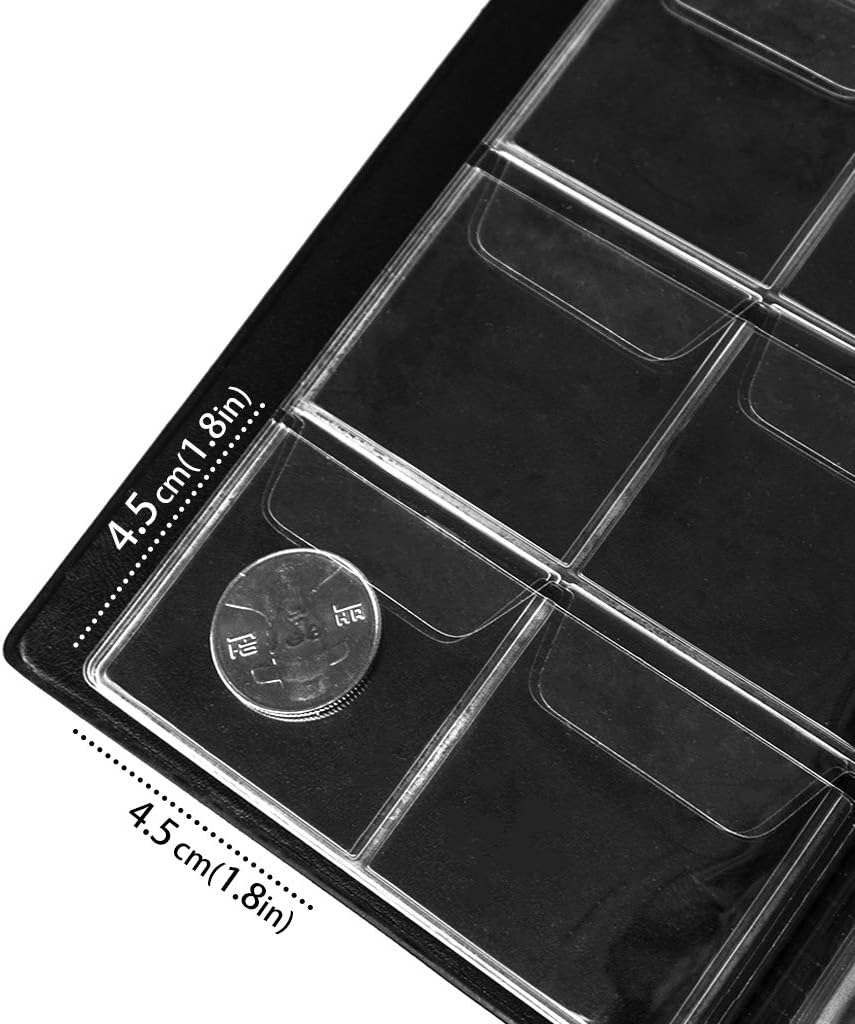 Coin Collection Album 60 Pockets – 4.5×4.5cm/1.8×1.8 inch Coin Holder ...