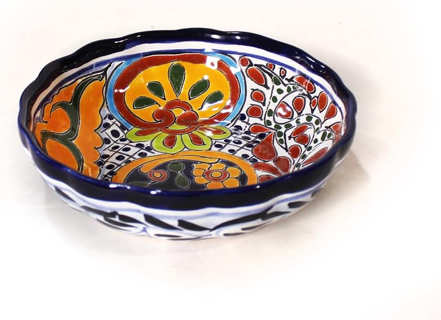 Amazon.com | Handmade Talavera Mexican Pottery Salsa Bowl - Unique Oval ...