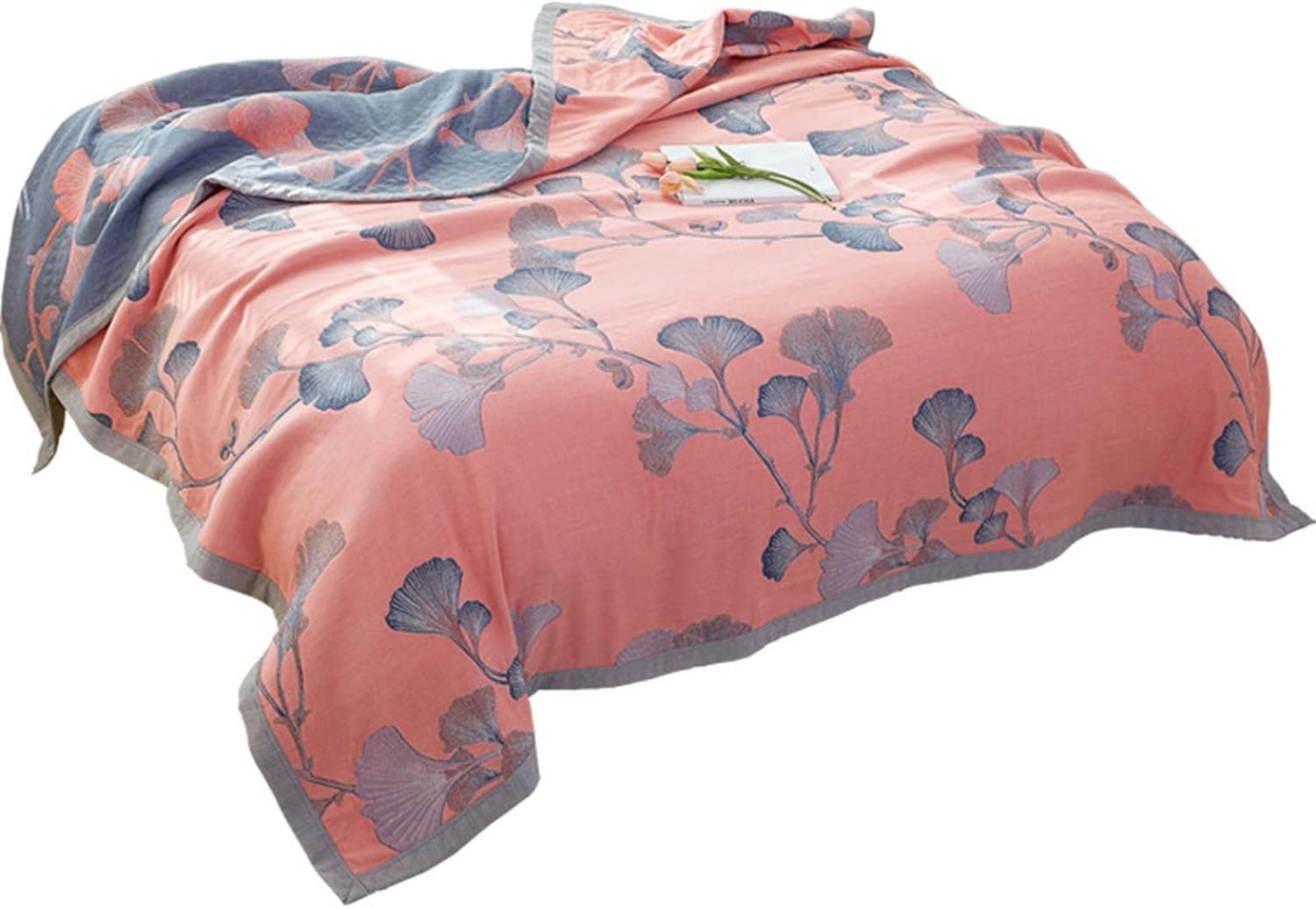 Amazon.com: Rusopobe Bedding Ginkgo Leaves Quilt Thin Cotton Gauze ...