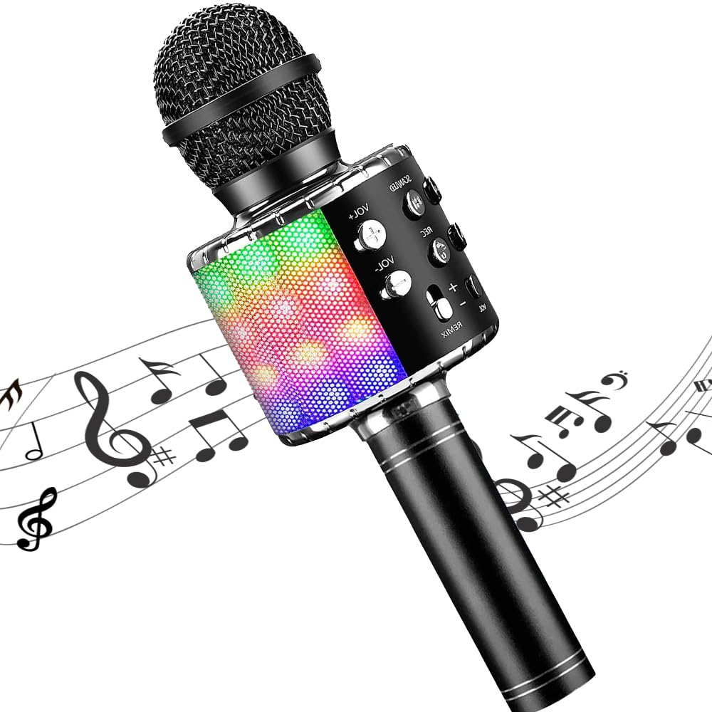 Hoiicco Wireless Bluetooth Karaoke Microphone for Kids, Portable ...