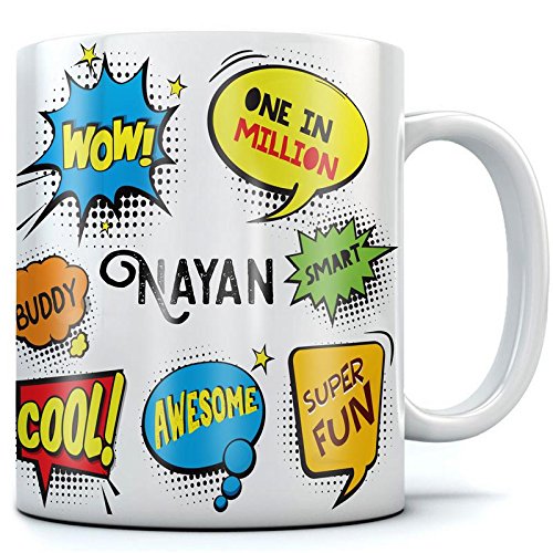 Buy Nayan Name Printed Ceramic Coffee Mug 350 ml Best Gift for Birthday ...