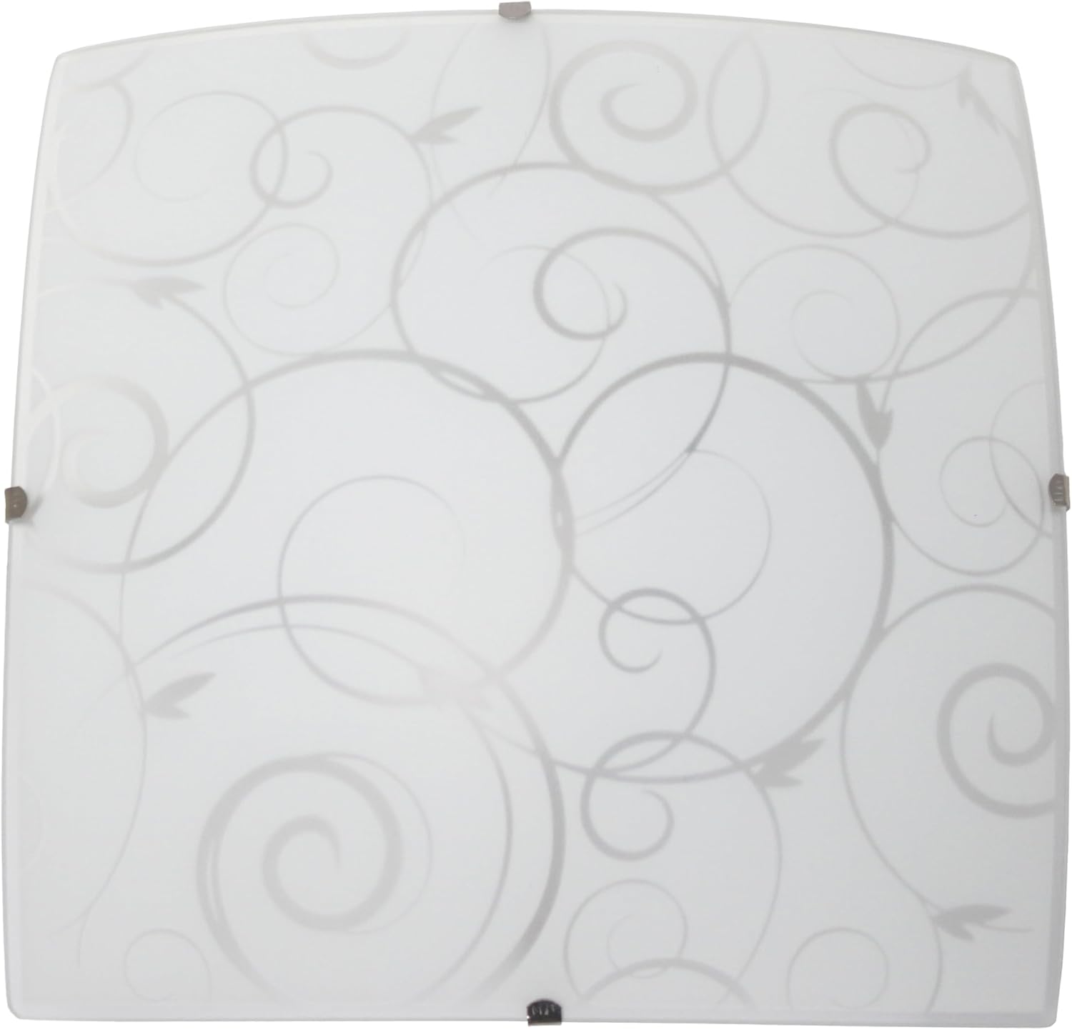 Simple Designs FM2008-WHT 10" Swirl and Shine Square Flush Mount ...