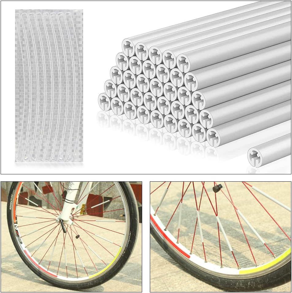 YiFENCHEN 36 Pcs Bike Spoke Reflector Clip Tube Bike Wheel Spoke ...