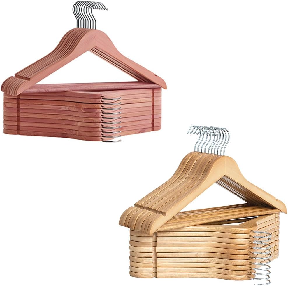 Amazon.com: StorageWorks 40 Pack Natural Wood Clothes Hangers, Heavy ...