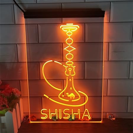 Amazon.co.jp: Neon Lights Signs Shisha Shop LED Neon Sign, Plug Powered ...