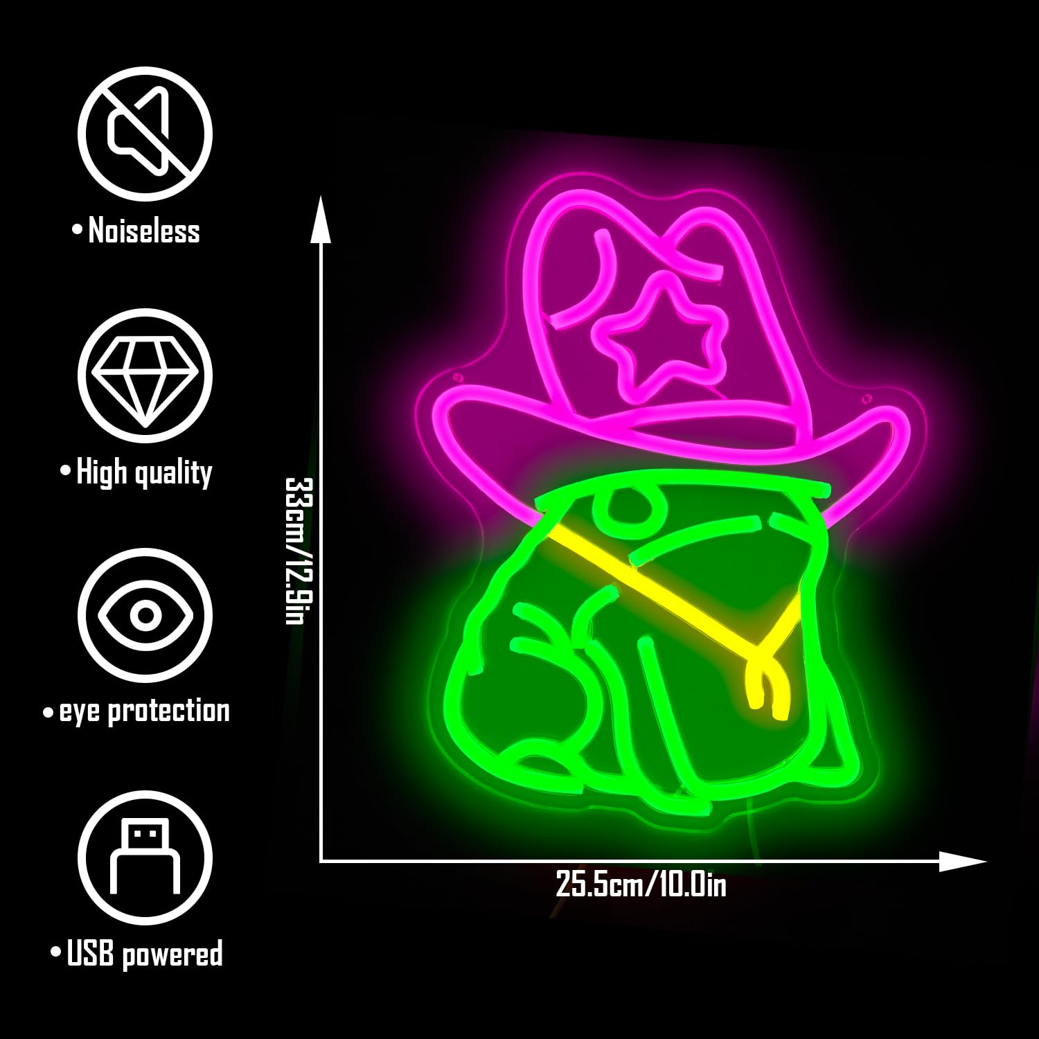 Frog Neon Sign Horseneon Cowboy Neon Signs, Cowboy Hat Neon Lights ...