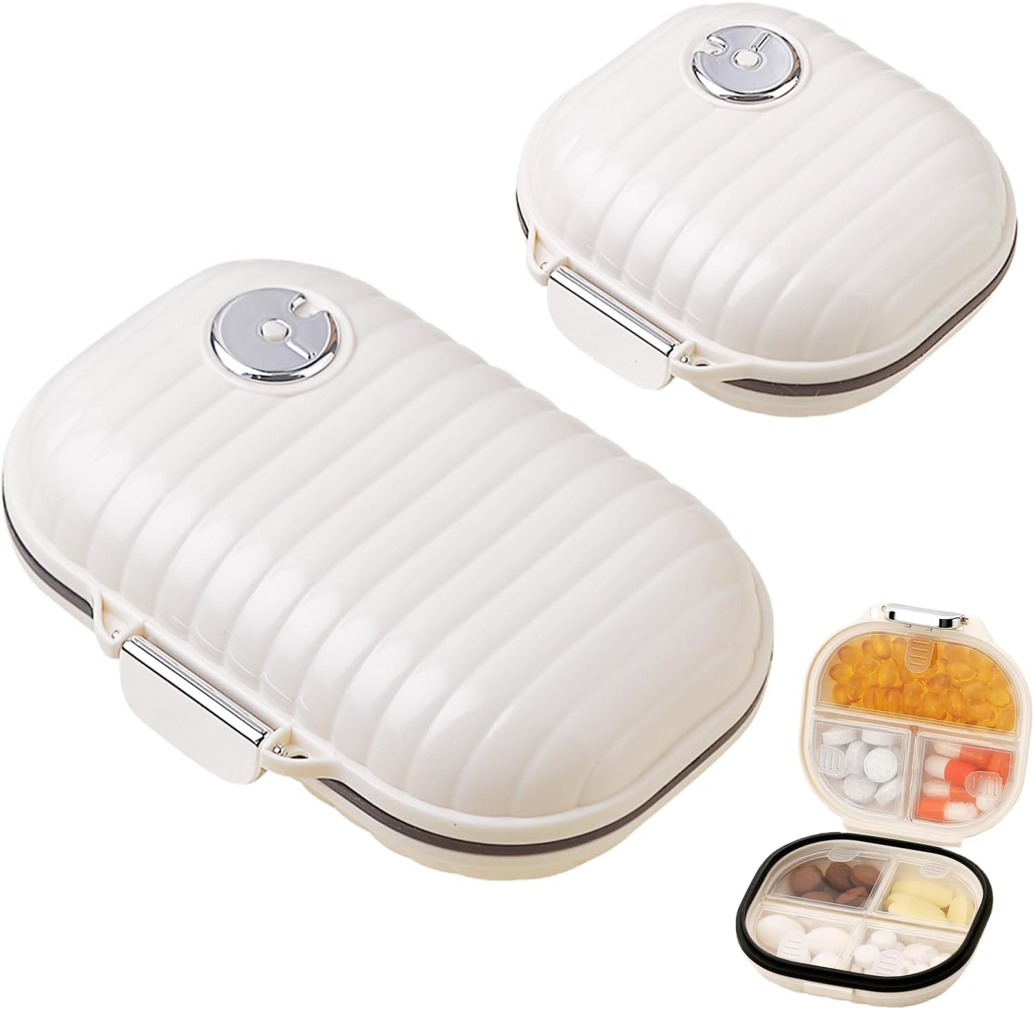 Pack of 2 pill box, white pill box, pill box, practical and simple pill ...