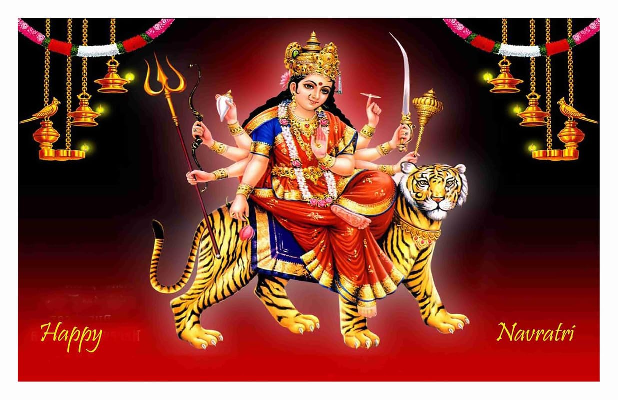 HK PRINTS Devi Mata Ji Religious Wall Poster for Room (12x18 Inch, 300 ...