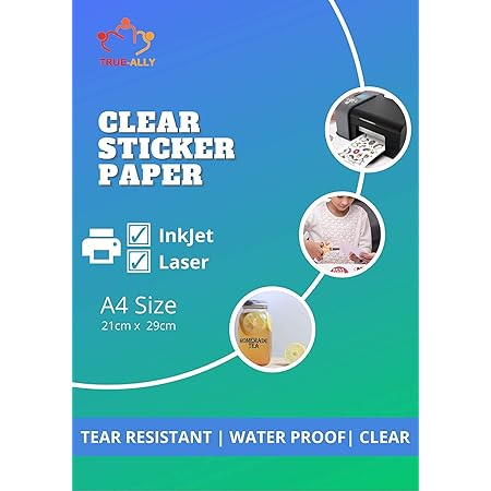 TeQuiero Photo Inkjet Sticker Paper Glossy Waterproof Sheets Pearl Self ...