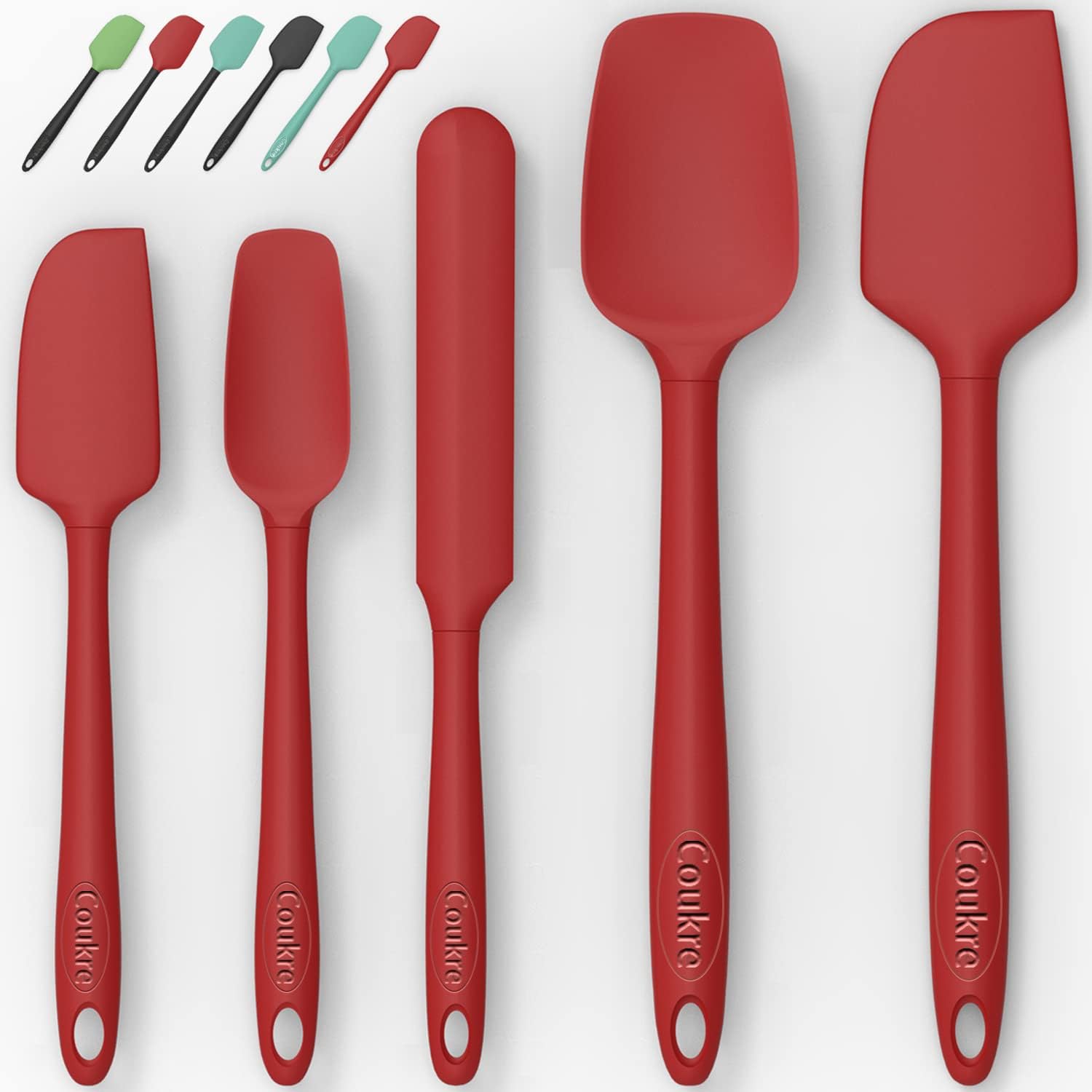 Amazon.com: HOTEC Food Grade Silicone Rubber Spatula Set for Baking ...