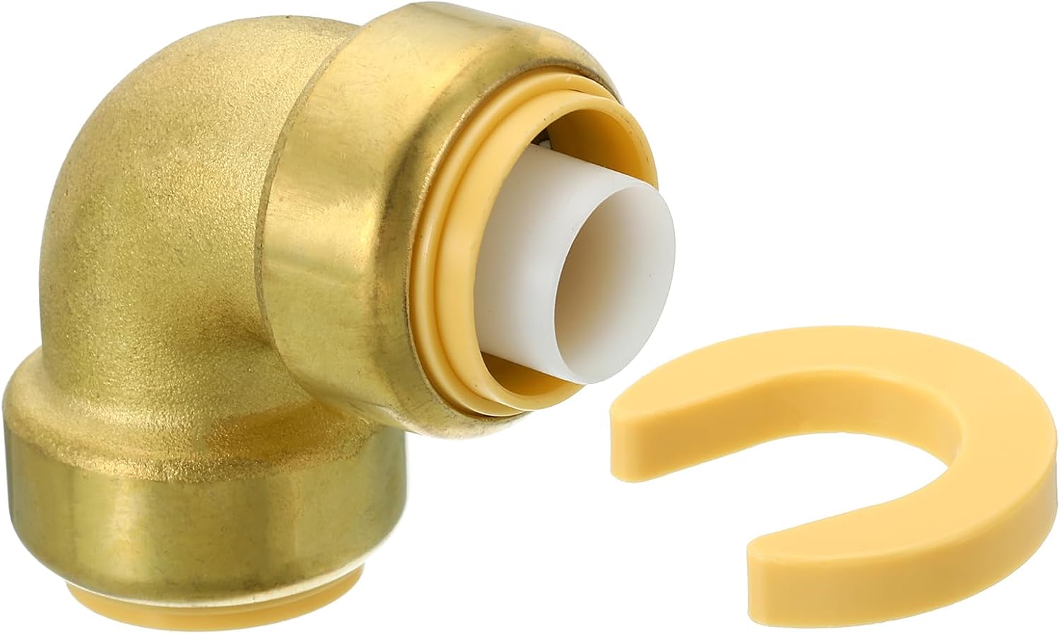 PATIKIL 1 Inch 90 Degree Elbow Brass Push Fitting, Brass Quick Connect ...