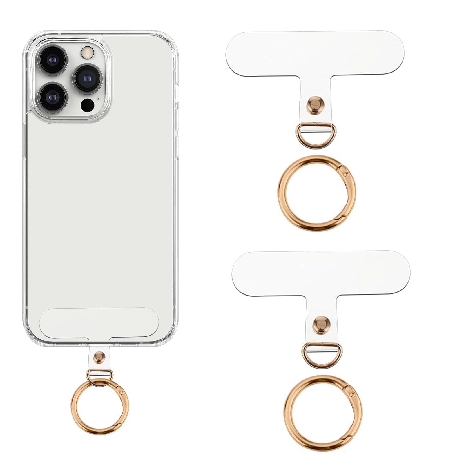 RYMAUP® 2 teiliges Handy Lanyard Patch Pad mit 2 Metall-Federringen ...