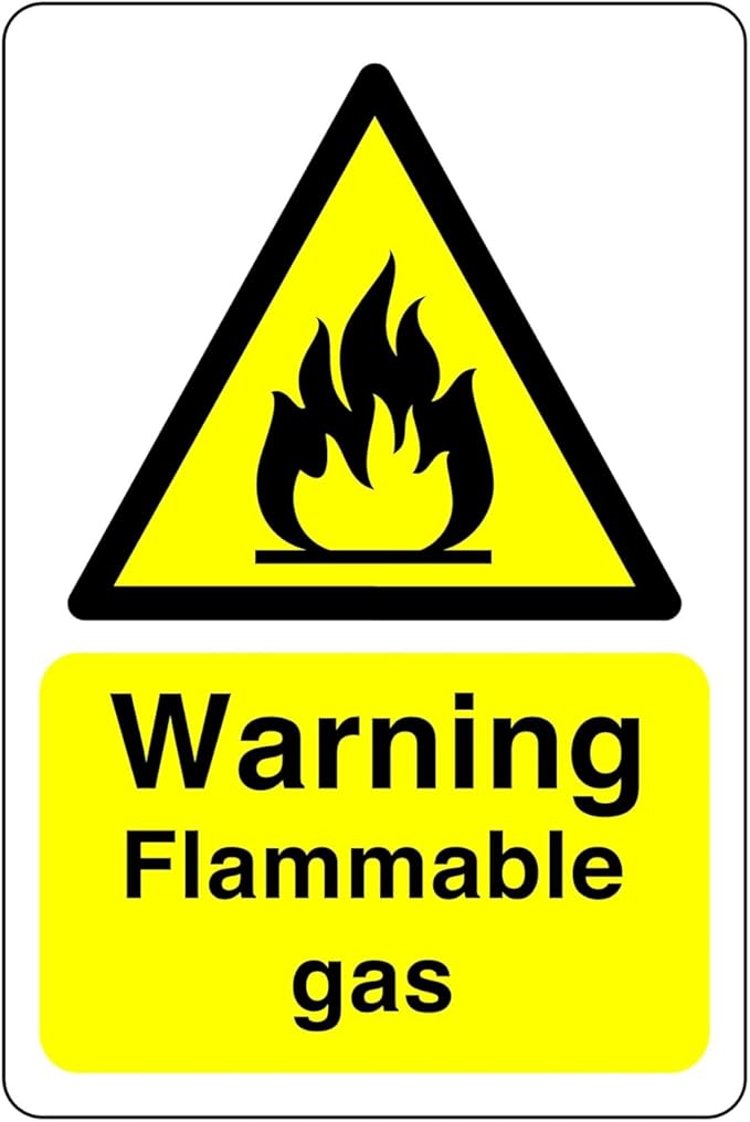 Warning flammable gas sign - 1.2mm Rigid plastic for indoor/outdoor ...