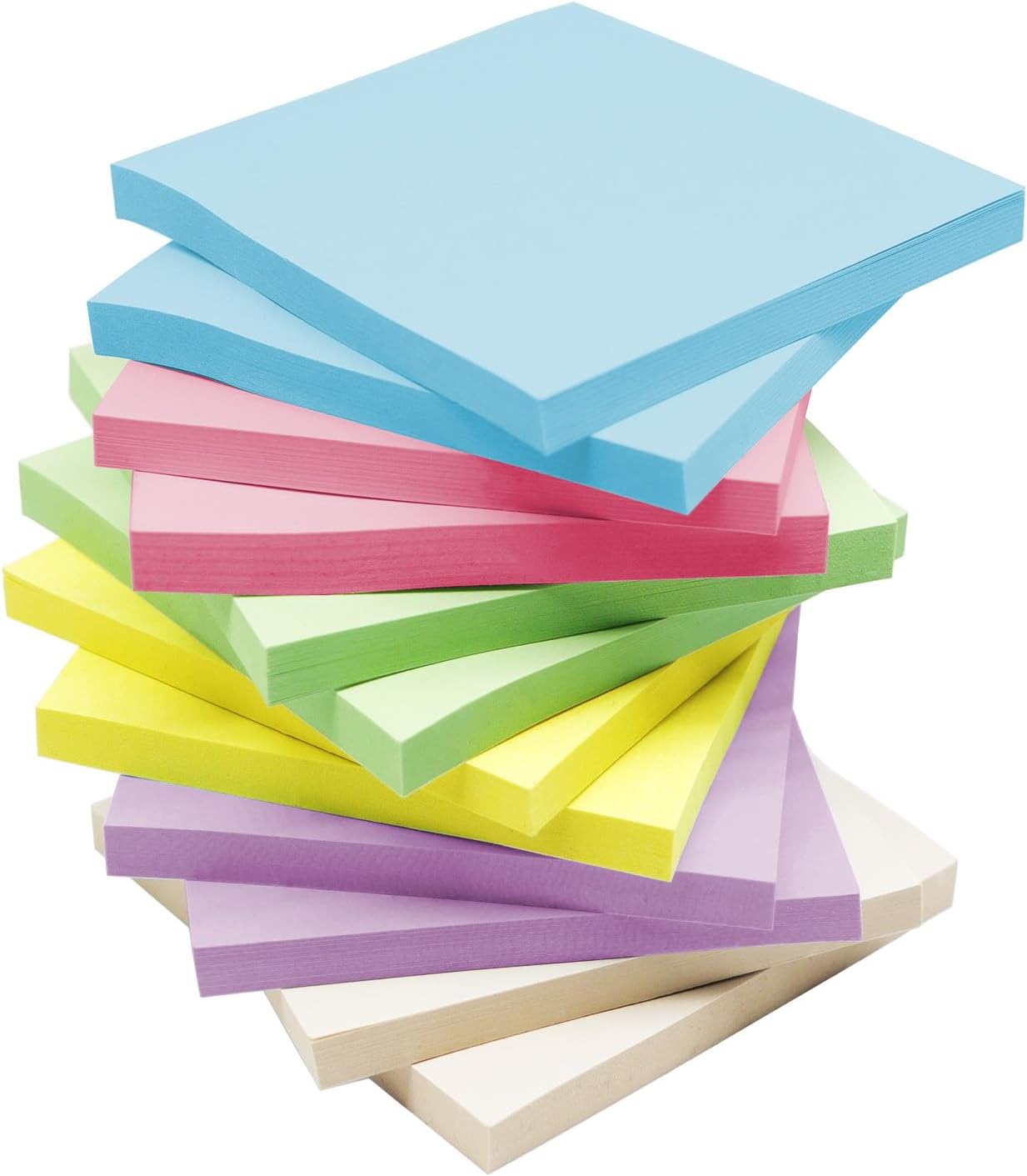 1000 Sheets Sticky Notes - 10 Pads 70×70mm Heart Shaped - 4 Mixed ...