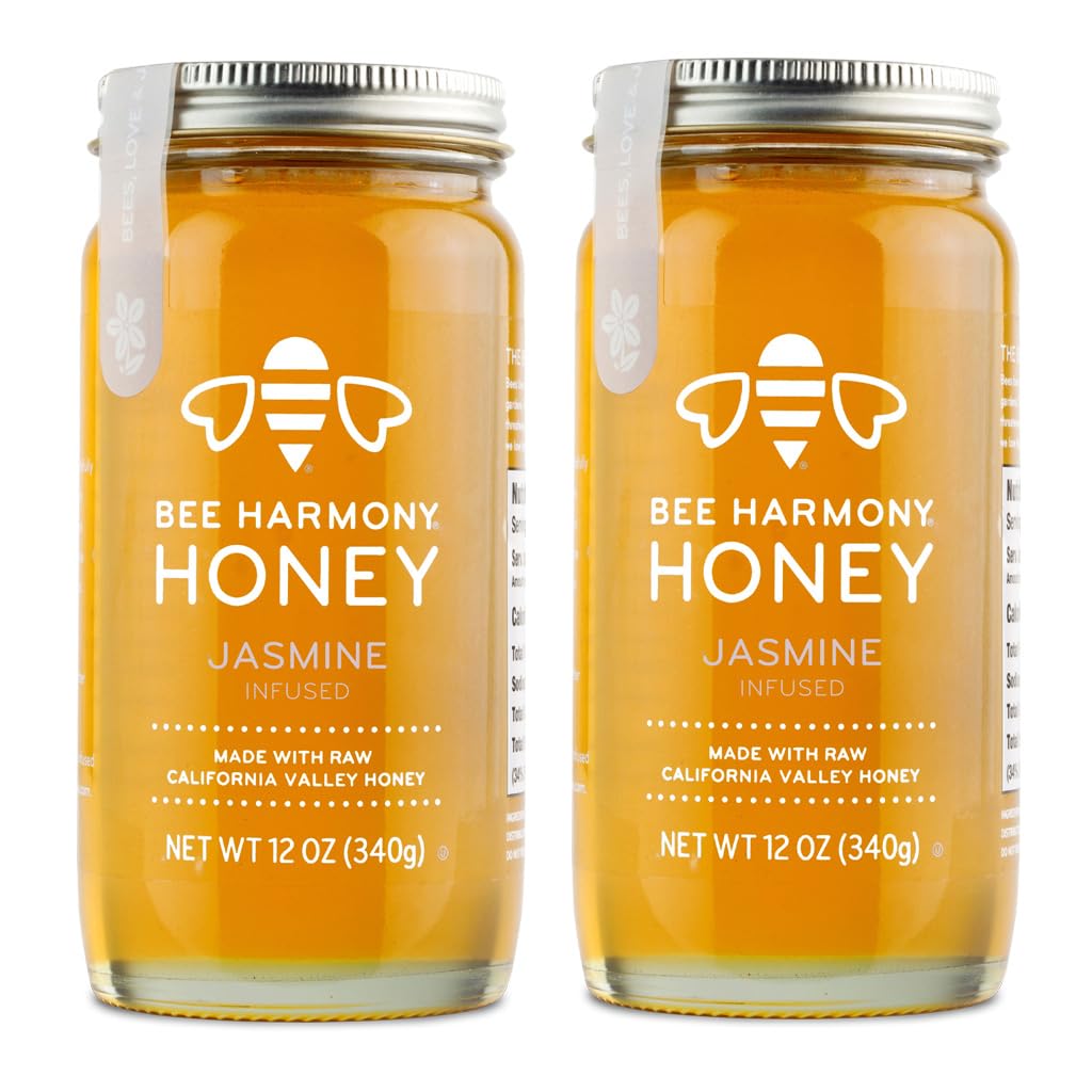 Amazon.com : Bee Harmony Jasmine Infused Honey, 12 OZ, Pack of 2 ...