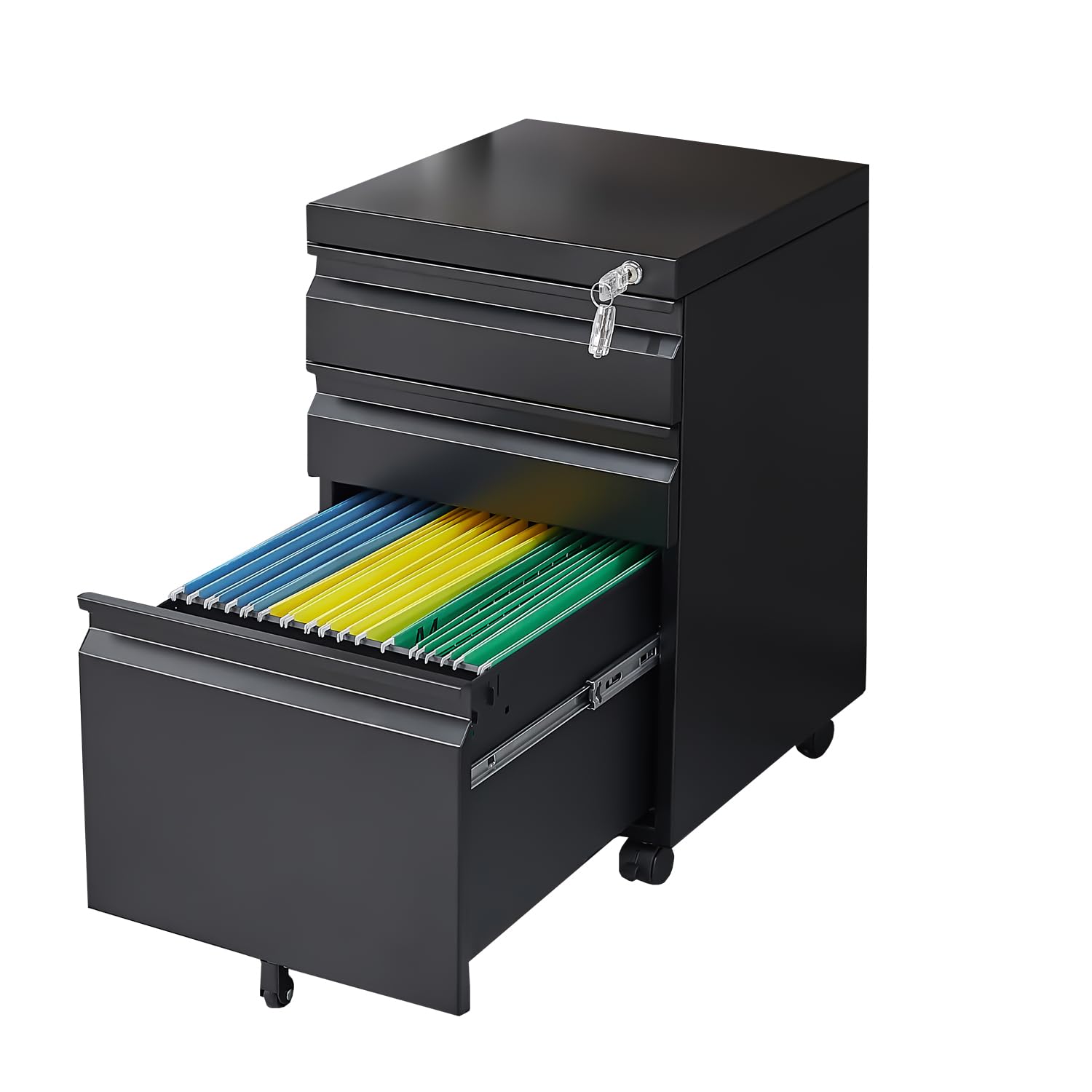 Amazon.com: FURSTEL Under Desk File Cabinet, 3 Drawer File Cabinet ...