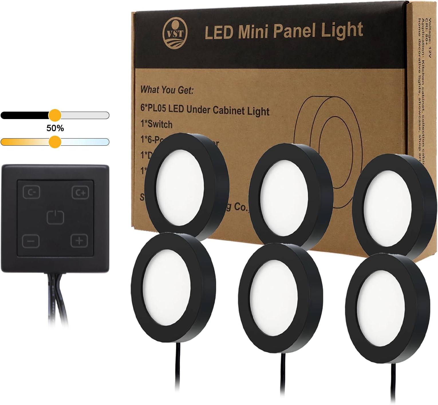 Ulikeled Pack 2 3W AC120V LED Puck Lights Dimmable Mini Spotlights for ...