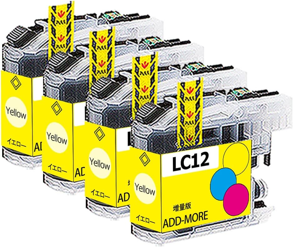 Amazon.co.jp: ブラザー 用 LC12(LC17) LC12Y(LC17Y) 互換インクカートリッジ イエロー 大容量 4本セット LC12/17-4PK 対応機種:MFC ...