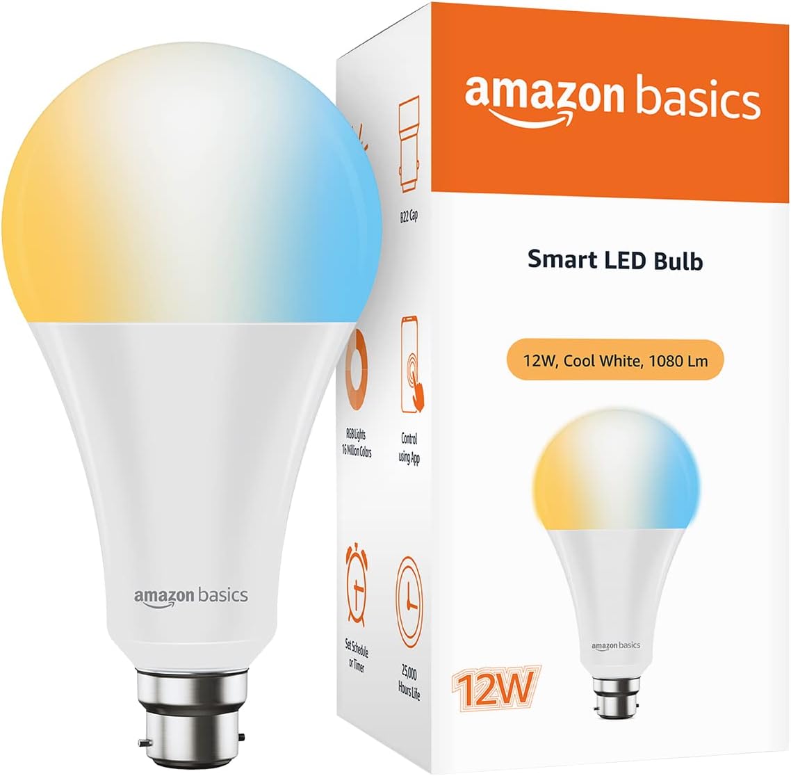 Buy amazon basics - 9W Smart LED Bulb with Alexa, Google Assistant & Wi ...