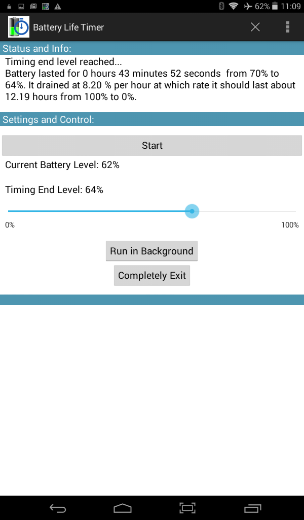 Battery Life Timer - App on Amazon Appstore
