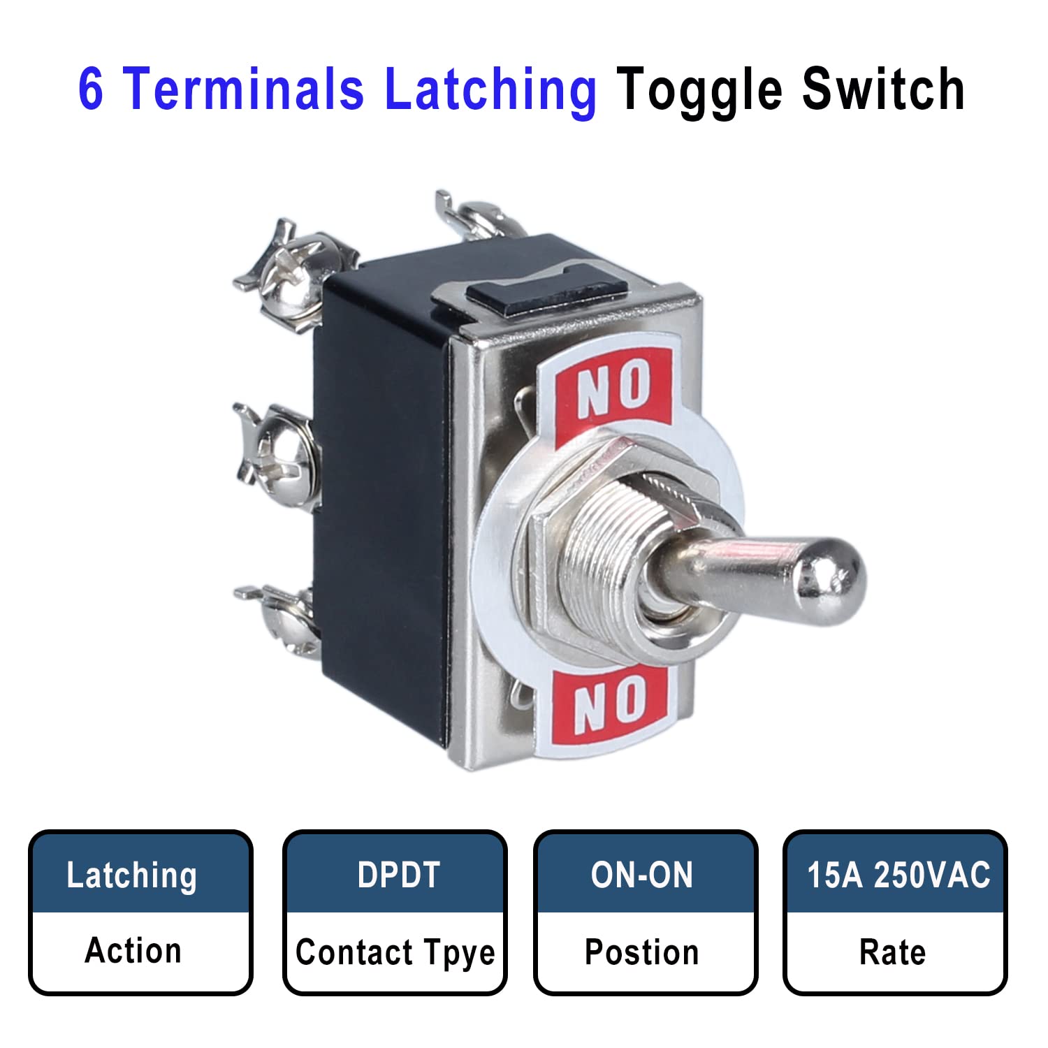 Snapklik.com : DMWD 2pcs Latching Heavy Duty Rocker Toggle Switch 20A ...