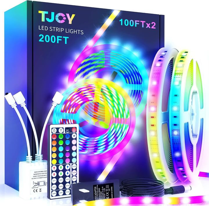 Amazon.com: TJOY 200ft Led Strip Lights(2 Rolls of 100ft), Color ...