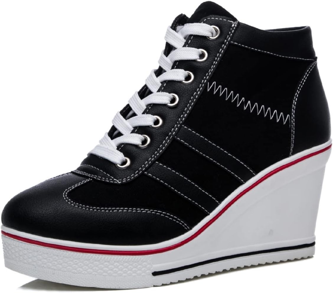 Amazon.com | ALLINNINE Striped Wedge Cute Shoes,White,Black,Pink,Red ...