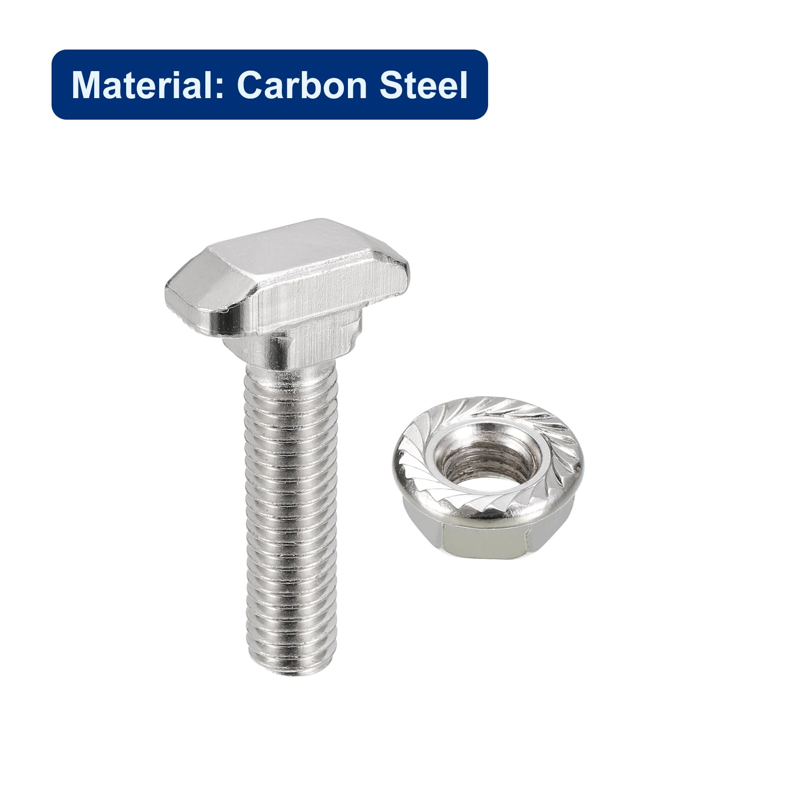 Snapklik.com : Uxcell M8x35mm T Slot Drop-in Bolt And M8 Hexagon Flange ...