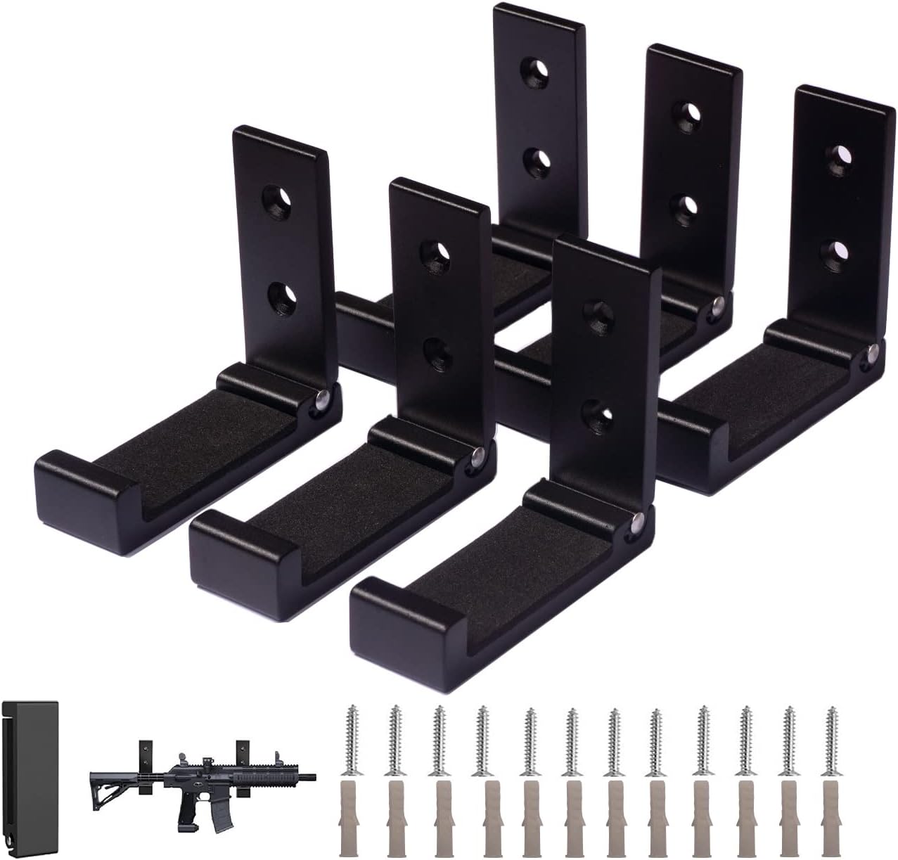 Amazon.com: Shotgun Rack Wall Mount,Folding Wall Gun Rack with Padding ...