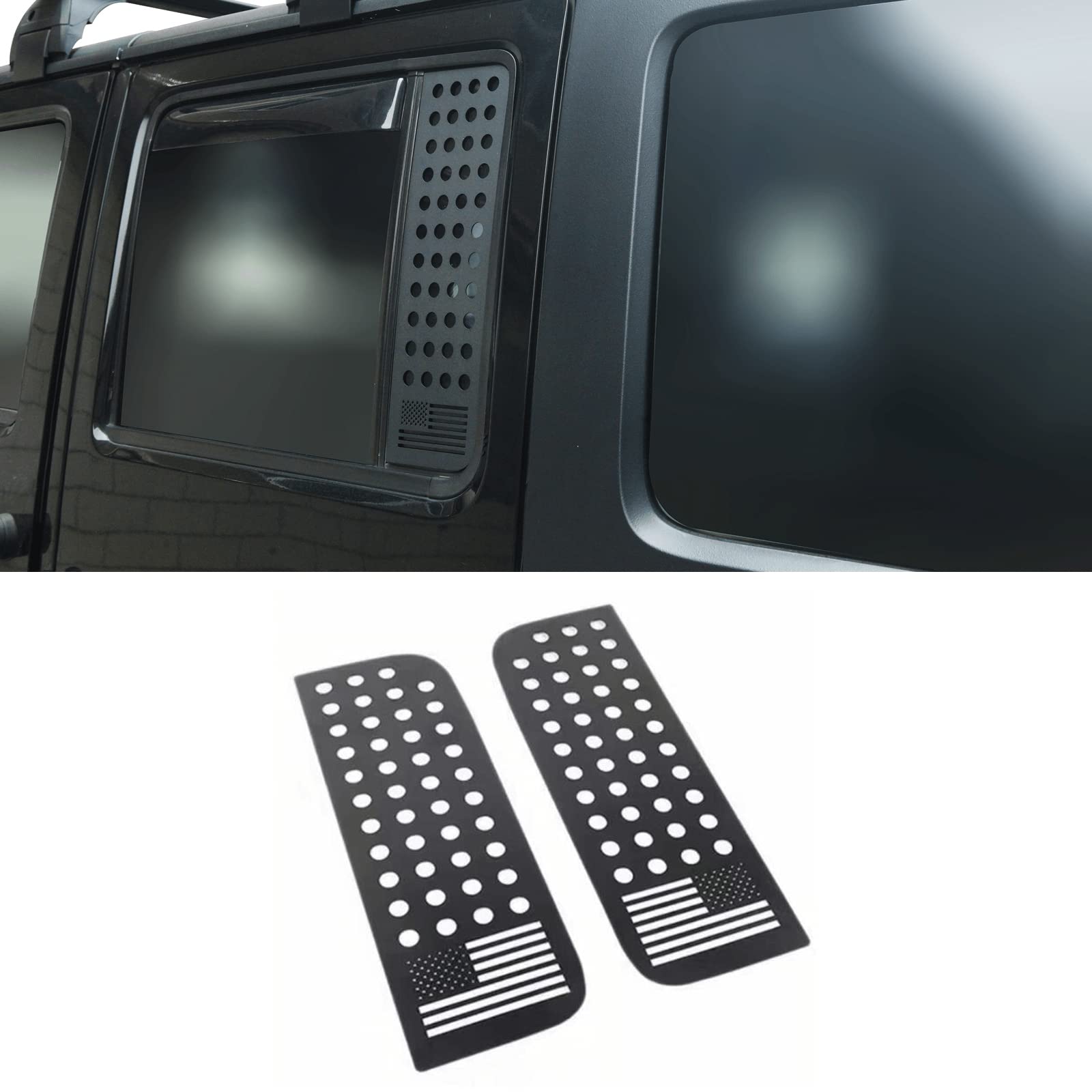 POETRYXIAO Rear Window Decals Aluminum Alloy Decals Glass Panel Cover U ...