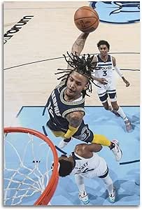 Amazon.com: Ja Morant Poster Dunk Basketball Superstar Cool Posters Art Print Wall Photo Paint ...