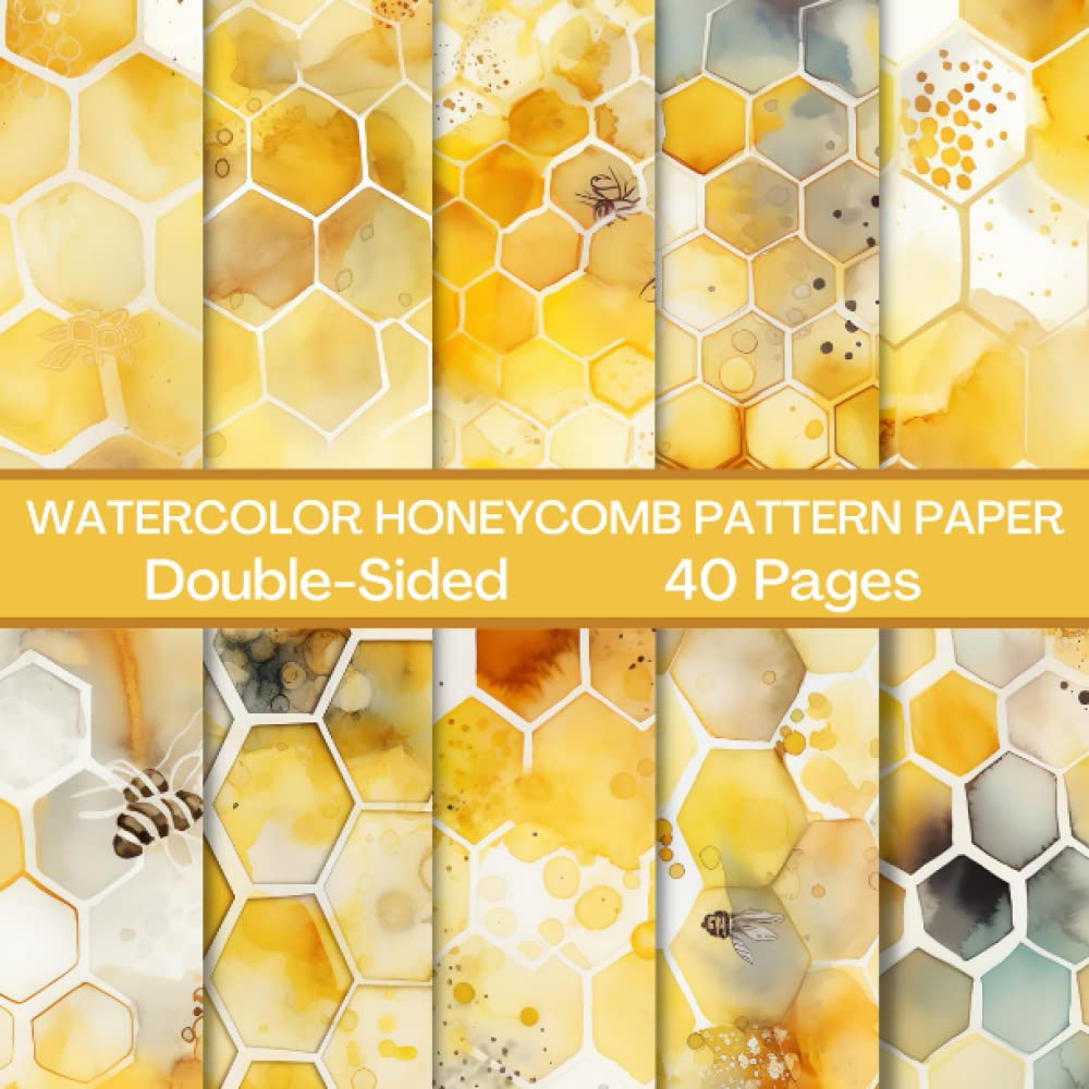 Amazon.com: Watercolor Honeycomb Scrapbook Paper 40 Pages 20 Sheets ...