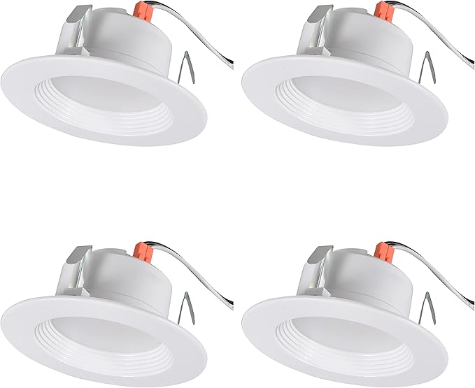 SYLVANIA 4” LED Recessed Lighting Downlight with Trim, Dimmable, 7.5W ...