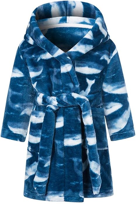 Amazon.com: XINNE Girl's Robe Cute Pattern Bathrobes Toddler Baby ...