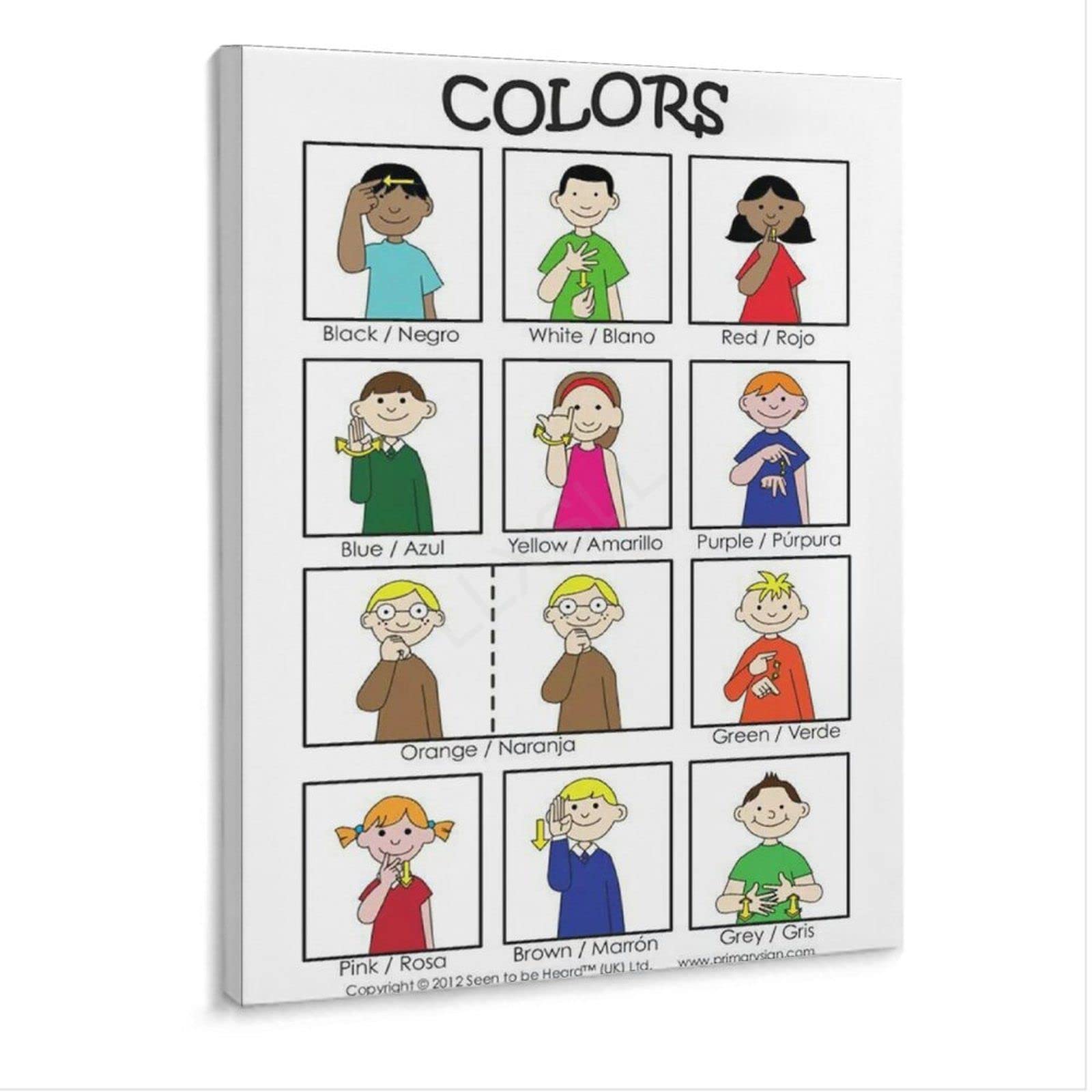 Sign Language Color Pink Sign Language Unicorn Colors Vocab Cards