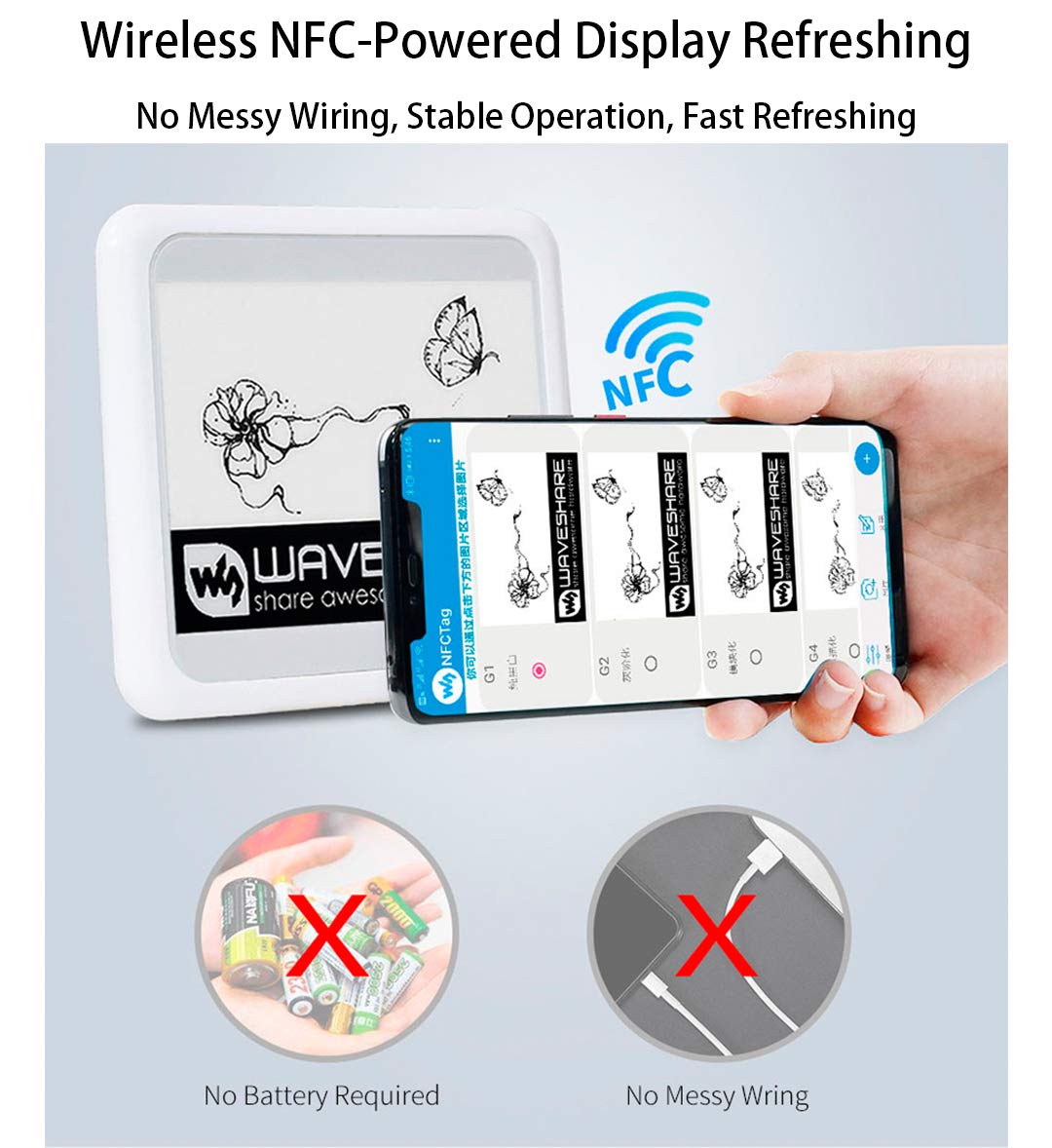 Snapklik.com : 42inch Passive NFC-Powered e-Paper, 400 X 300 Pixel ...