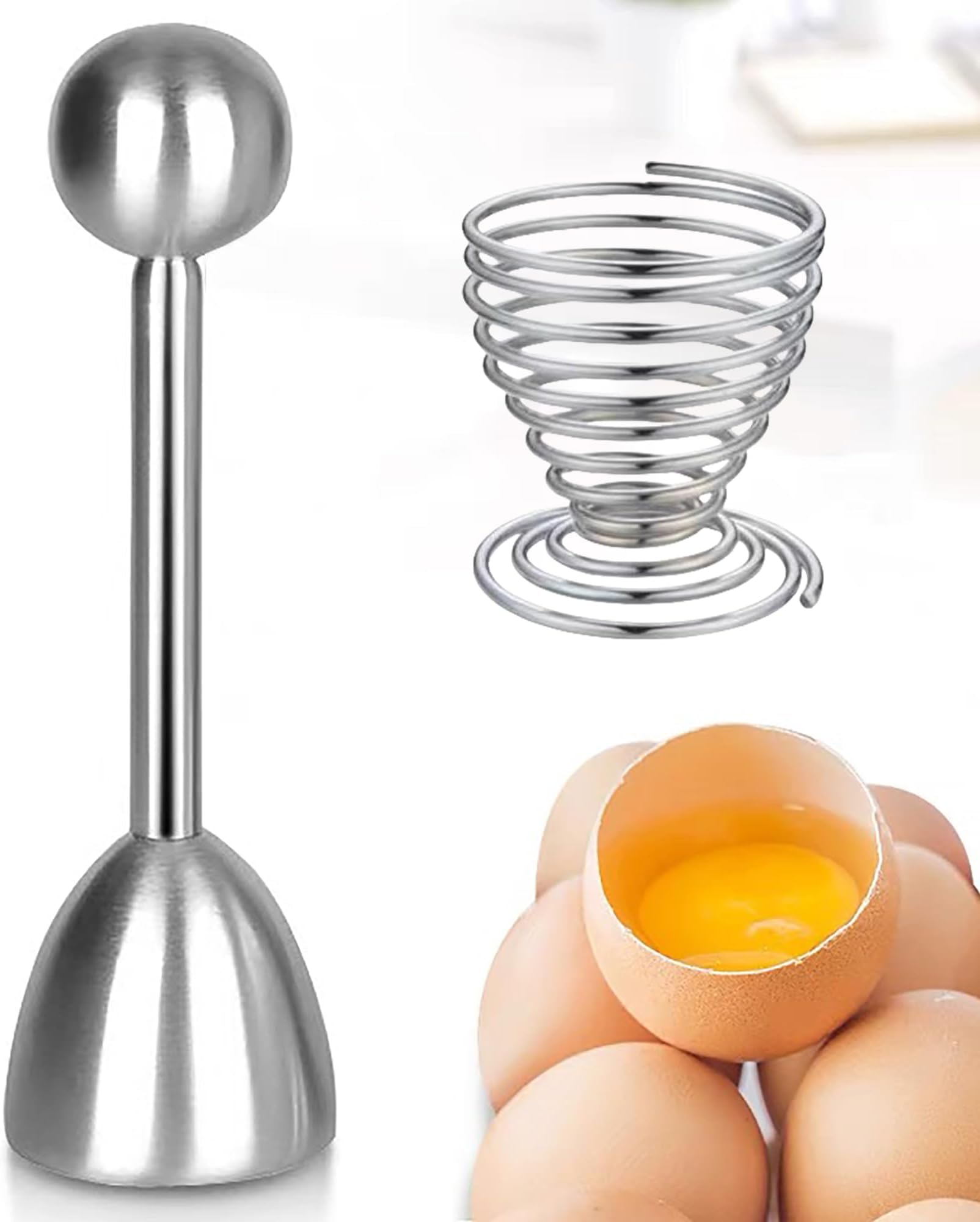 ICO Stainless Steel Egg Shell Opener and Egg Peeler, Stainless Steel ...