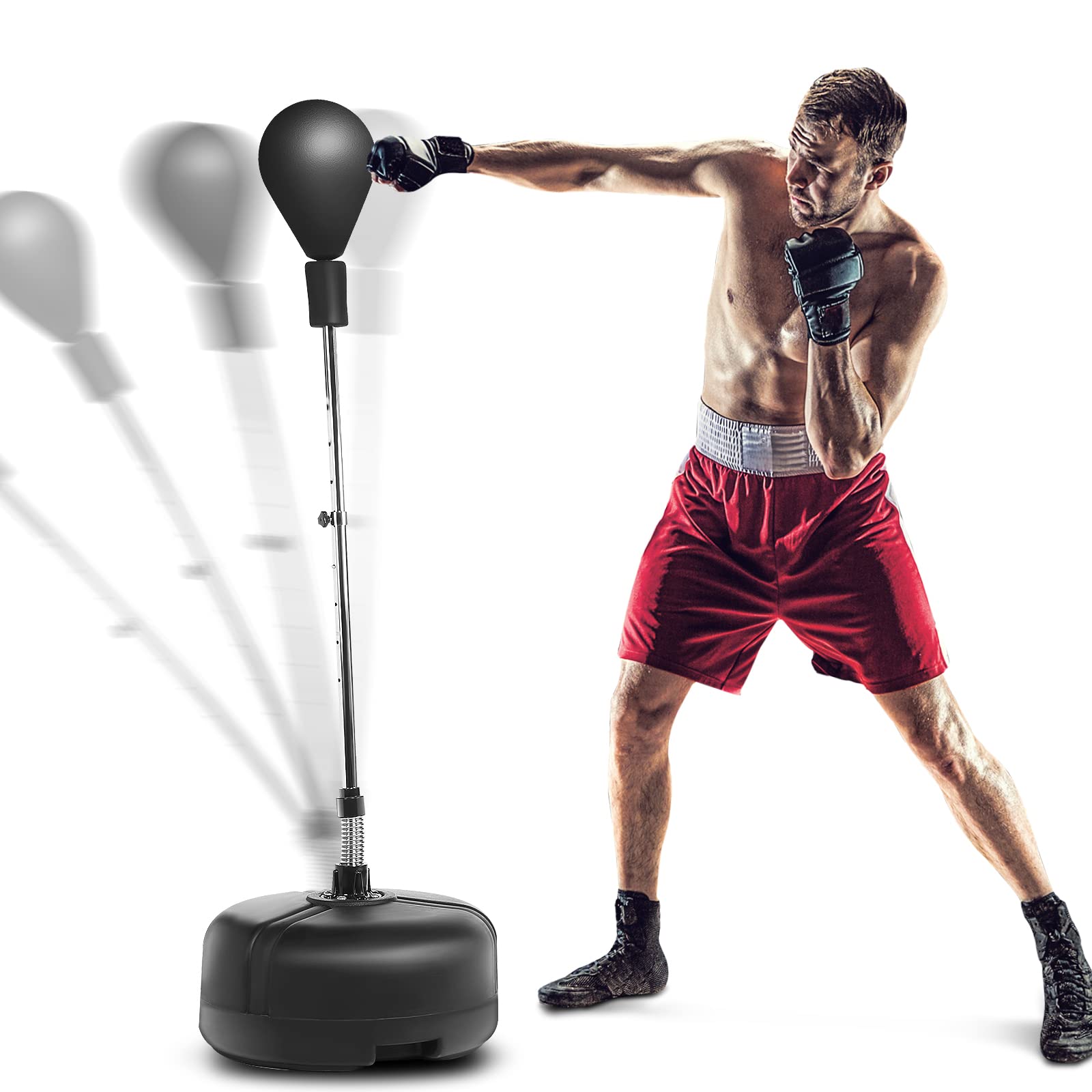 Amazon.com : Hicient Reflex Bag Free Standing Punching Bag Adjustable ...