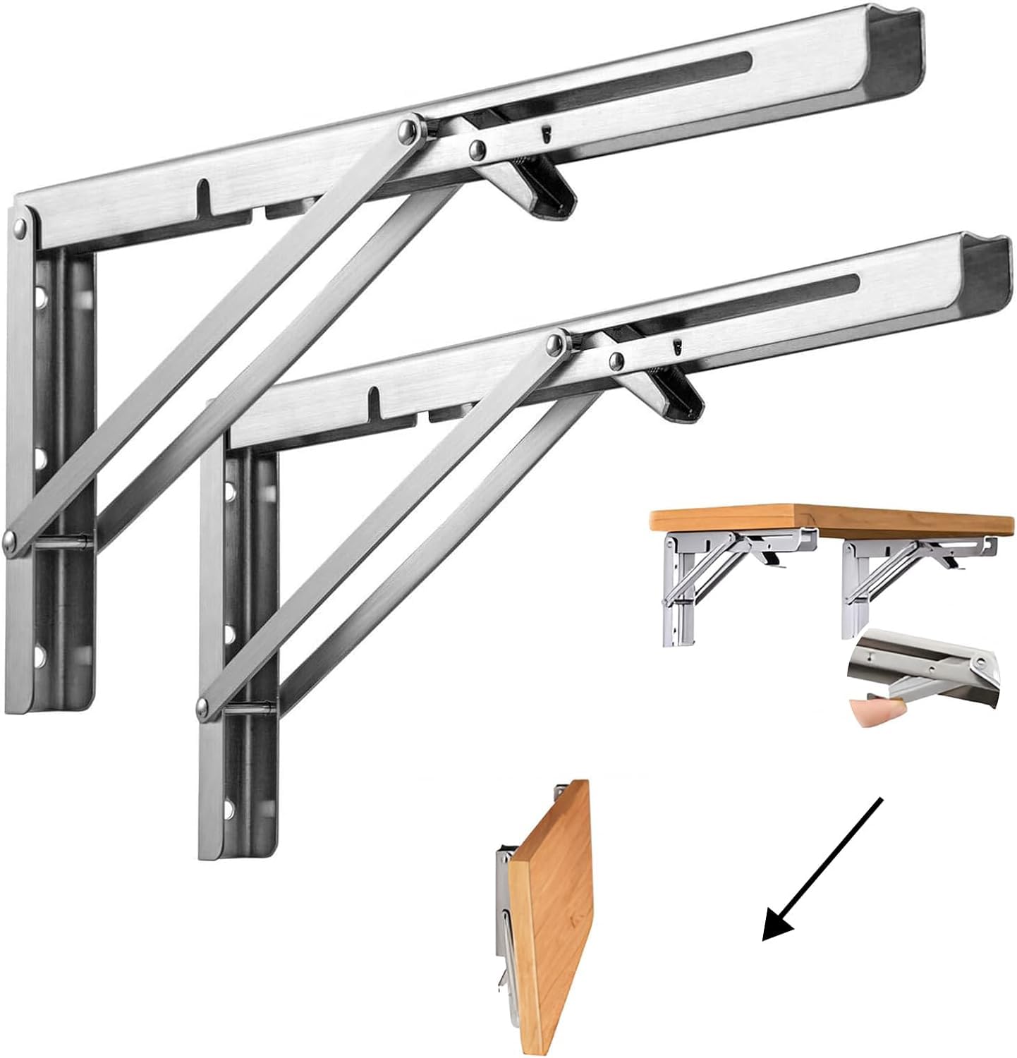 HZSZJMN 2pcs Folding Shelf Bracket 20 inch, Folding Shelf Brackets ...