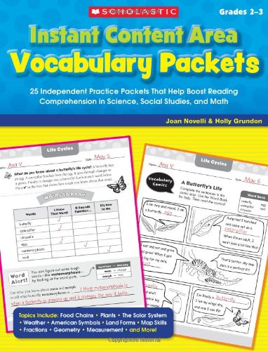 Buy Instant Content Area Vocabulary Packets: 25 Independent Practice ...