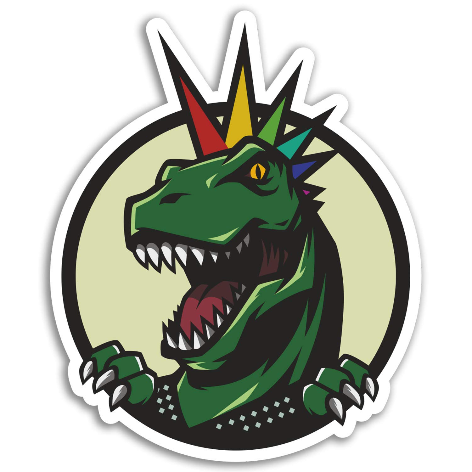 2 x 10cm Punk T-Rex Vinyl Stickers - Dinosaur Fun Sticker Laptop ...