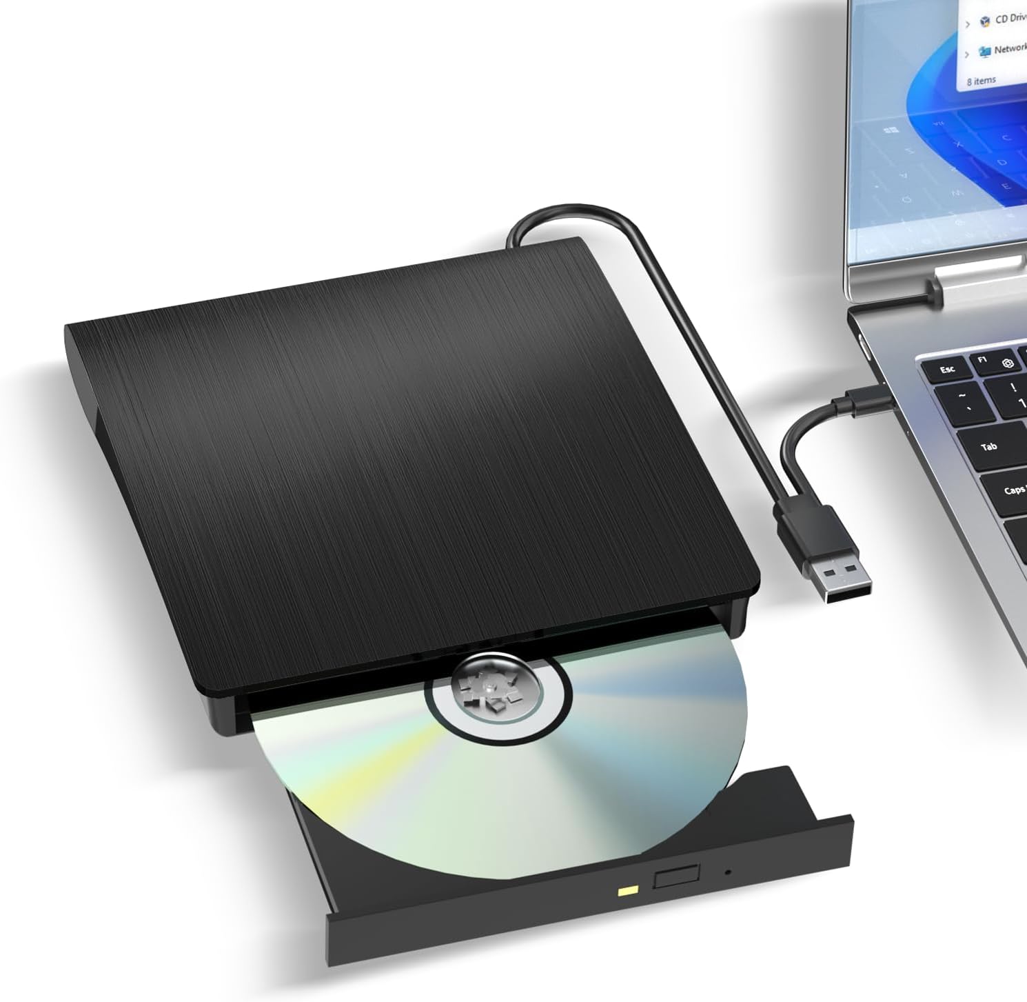 Amazon.com: mthstec External DVD Drive, USB 3.0 Type-C Portable CD Burner, CD ROM +/-RW External ...
