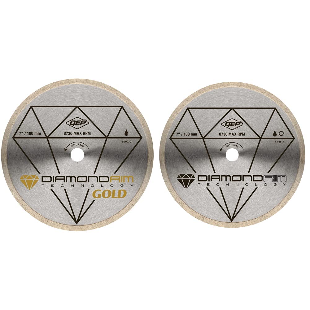 QEP 7" Continuous Rim Premium Diamond Blades for Wet Cutting of Ceramic ...