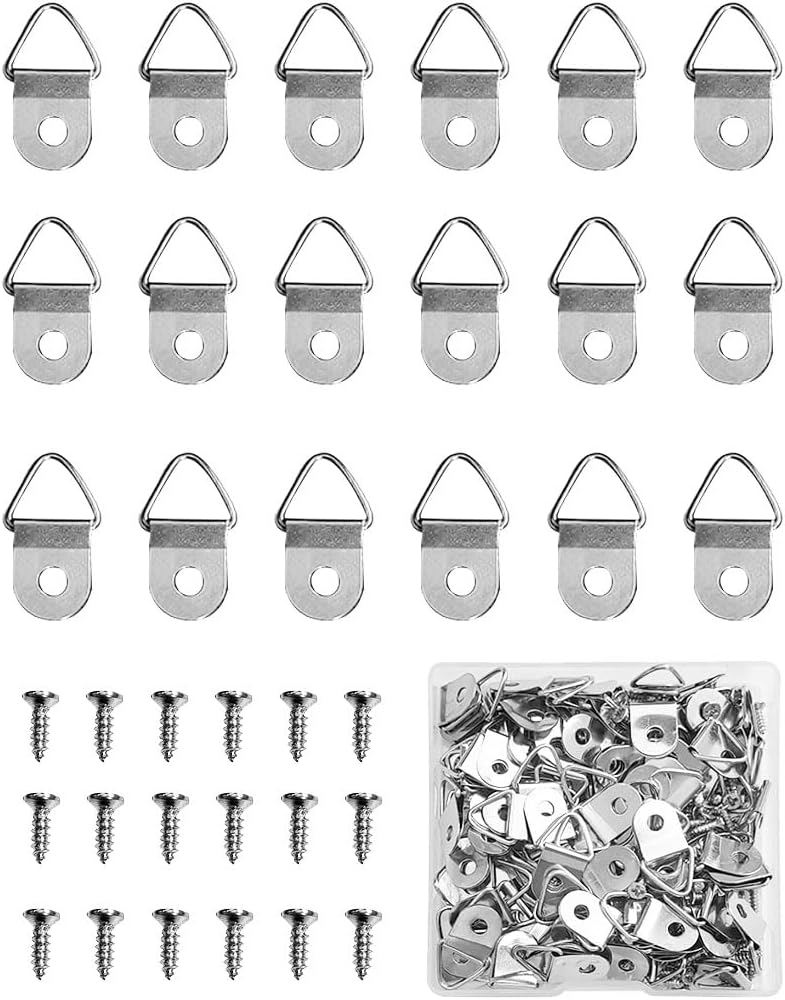 Comdox D Ring Picture Hangers 100-Pack Pro Quality Heavy Duty Picture ...