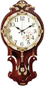 Amazon.com: CUTPOIY European Retro Decorative Wall Clock Pendulum Clock ...
