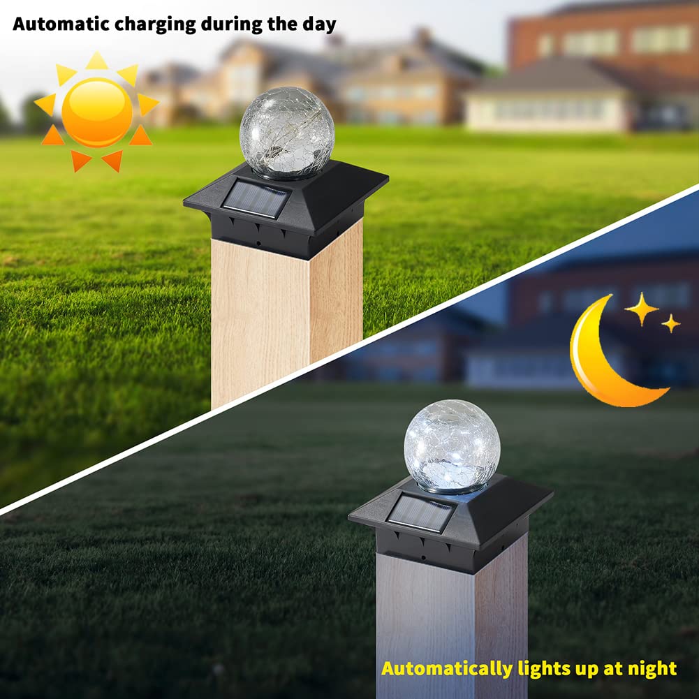 Snapklik.com : Strg Solar Post Cap Lights, White And RGB Color Changing ...