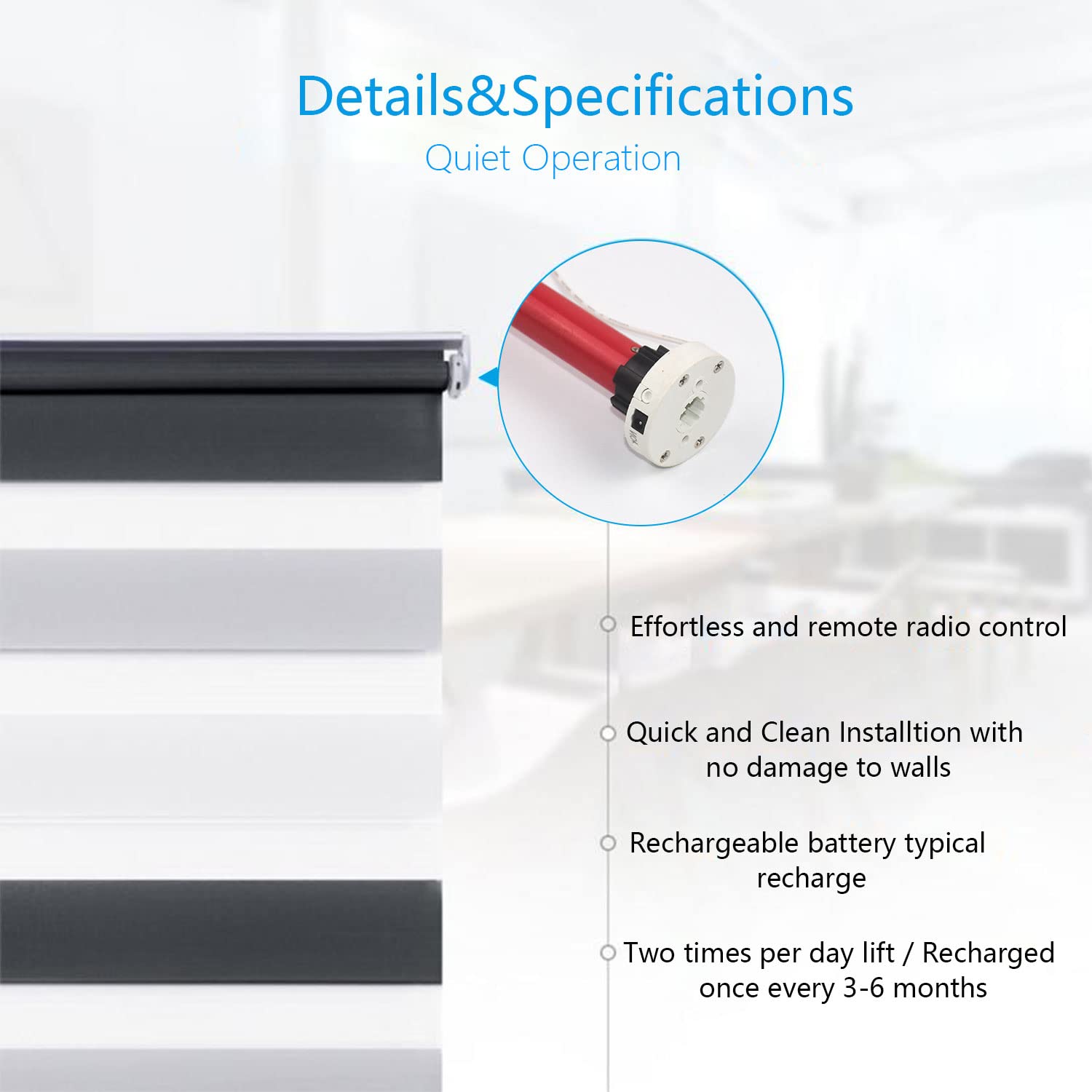 Snapklik.com : Rollerhouse 25mm Roller Shade Motor Motorized Systems ...