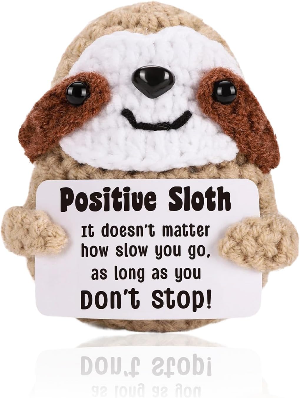 Inspirational Positive Crochet Sloth, Emotional Support, Funny Sloth ...